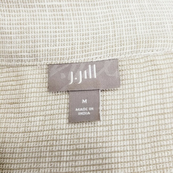 J. Jill | Jackets & Coats | J Jill M Jacket Linen Blend Tan Metallic ...